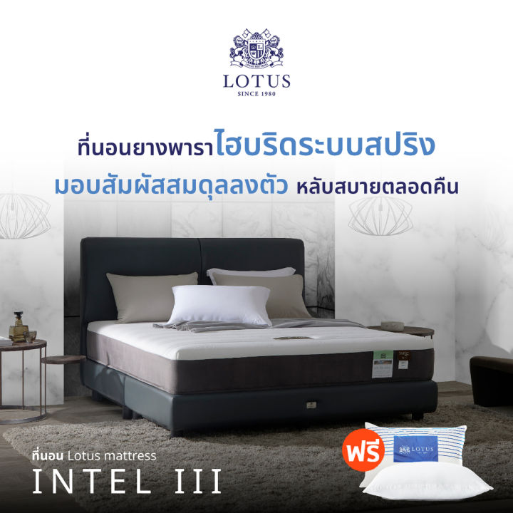 LOTUS ที่นอนยางพาราแท้ นุ่มเด้งแต่ไม่ยวบ ลดการปวดเมื่อย รุ่น Intel III ...