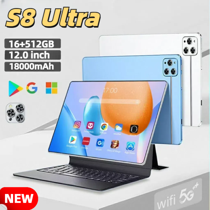 S8 Ultra Tablet Android 5G 12.0 inch HD Screen 16GB+512GB Student Game ...