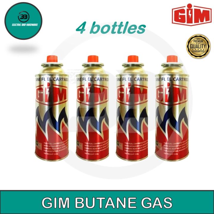 [4 bottles] Malaysia GIM Butane Gas /Cartridge Portable / Dapur Gas Tin ...