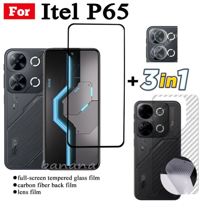 3 IN 1 Itel P65 ฟิล์มกระจกนิรภัยสําหรับ Itel P 65 P6 5 คลุมทั้งหมด ...