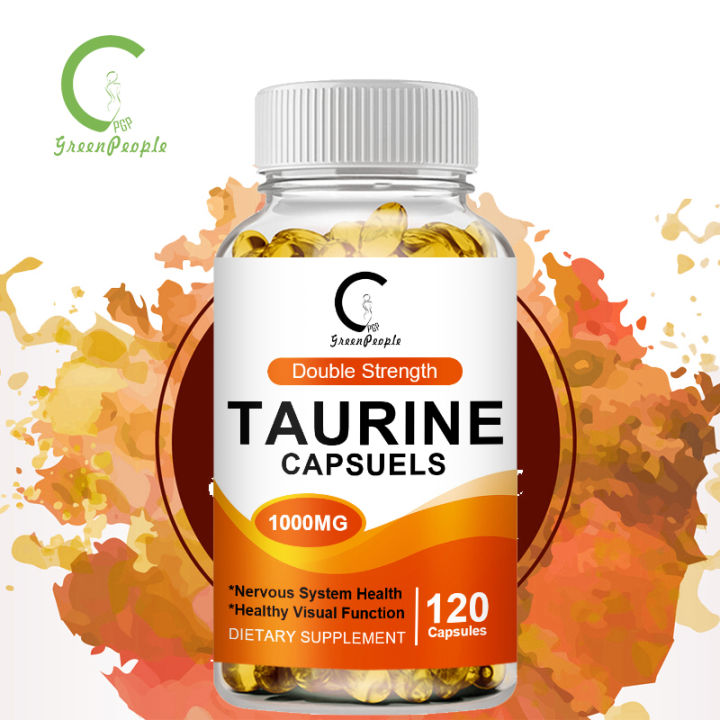 GPGP GreenPeople Taurine 1,000mg Capsules Double Strength, Nervous ...
