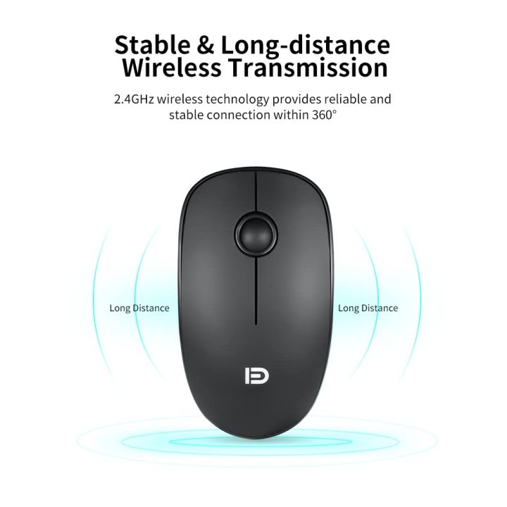 Portable Silent Mini Wireless Mouse with 2.4GHz Optical Mice for PC ...