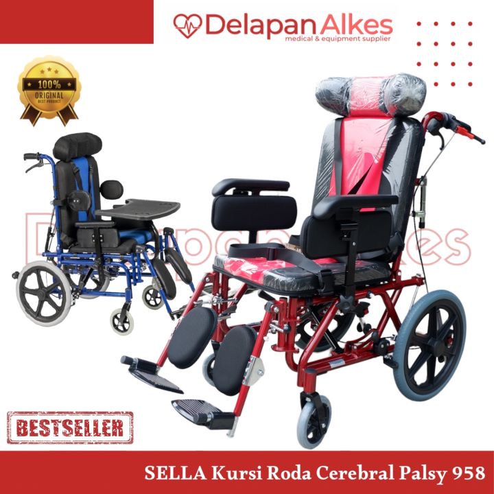 SELLA Kursi Roda Cerebral Palsy 958 CP Alumunium Reclining Meja Makan ...