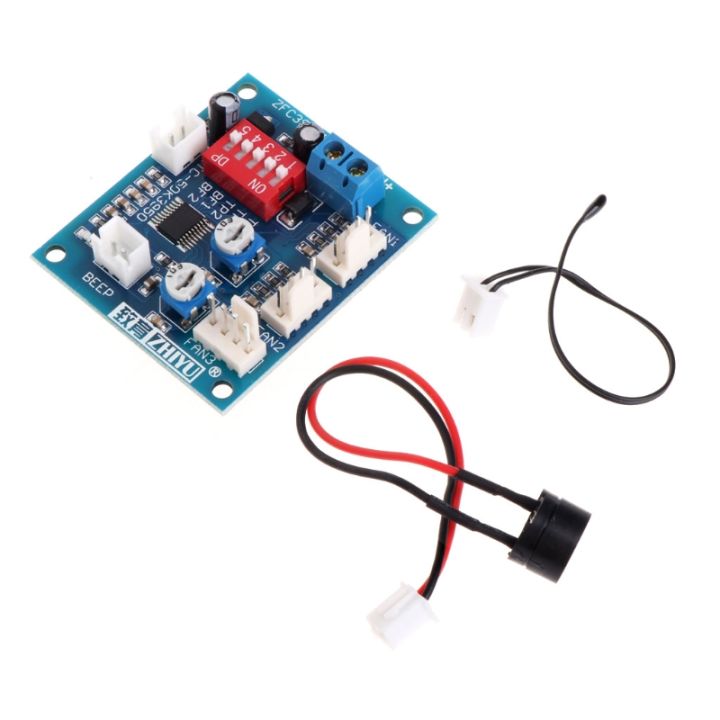 12V PC CPU Fan Temperature Control PWM Speed Controller Module Alarm Buzzer Sensor with Alarm ...