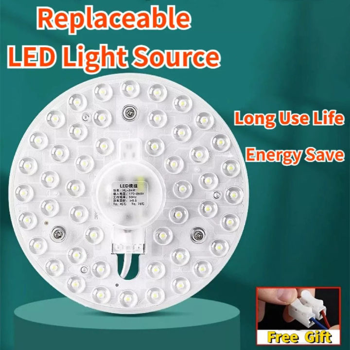 LED Panel Light Replacement Circle Blub Tricolor 12W/18W/24W/36W/220v magnet adsorption Ceiling ...