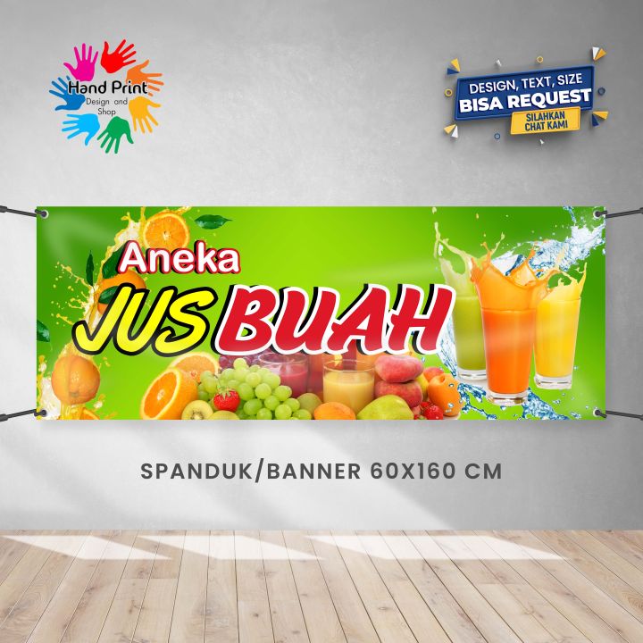 Spanduk Banner Aneka Jus Buah Segar Warna Hijau Minuman Segar Ukuran ...
