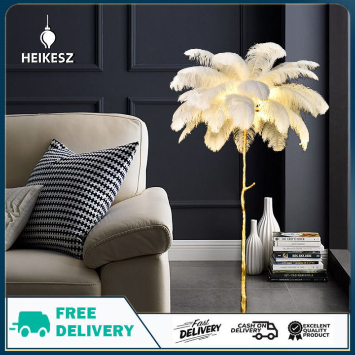 HEIKESZ Resin feather floor lamp living room bedroom bedside atmosphere ...