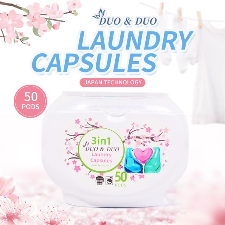 【DuoDuo】50 pods 3 in 1 Laundry Capsules / Green Fruits Scent | Lazada Singapore