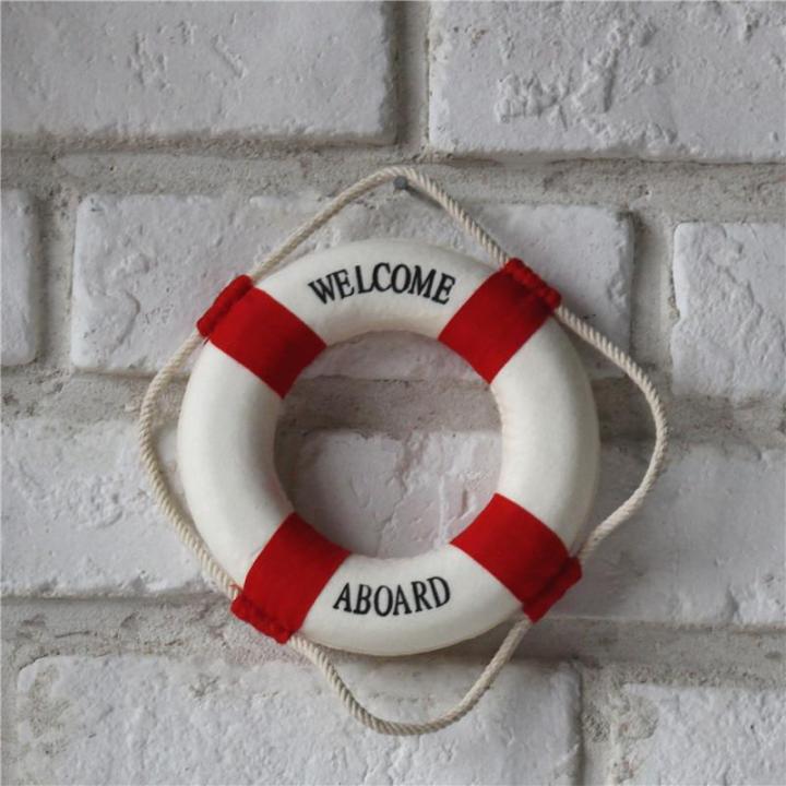1pc Welcome Aboard Nautical Life Lifebuoy Ring Boat Wall Hanging Home ...