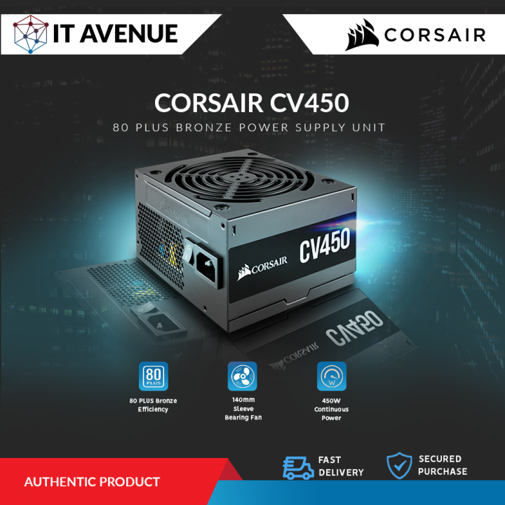 Corsair CV Series™ CV450 - 450 Watt 80 Plus® Bronze Certified Power ...