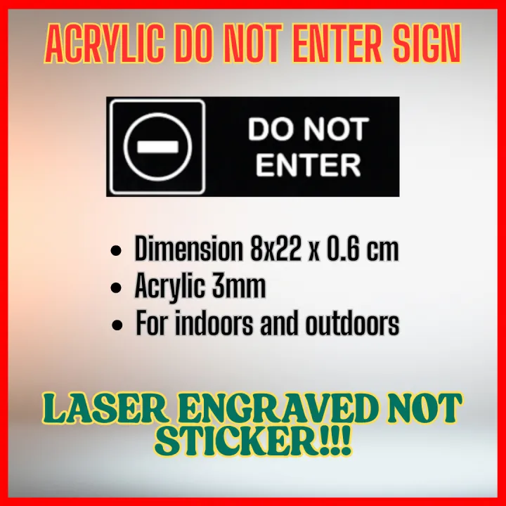 No entry signage - sign board no entry - no entry - acrylic sign ...