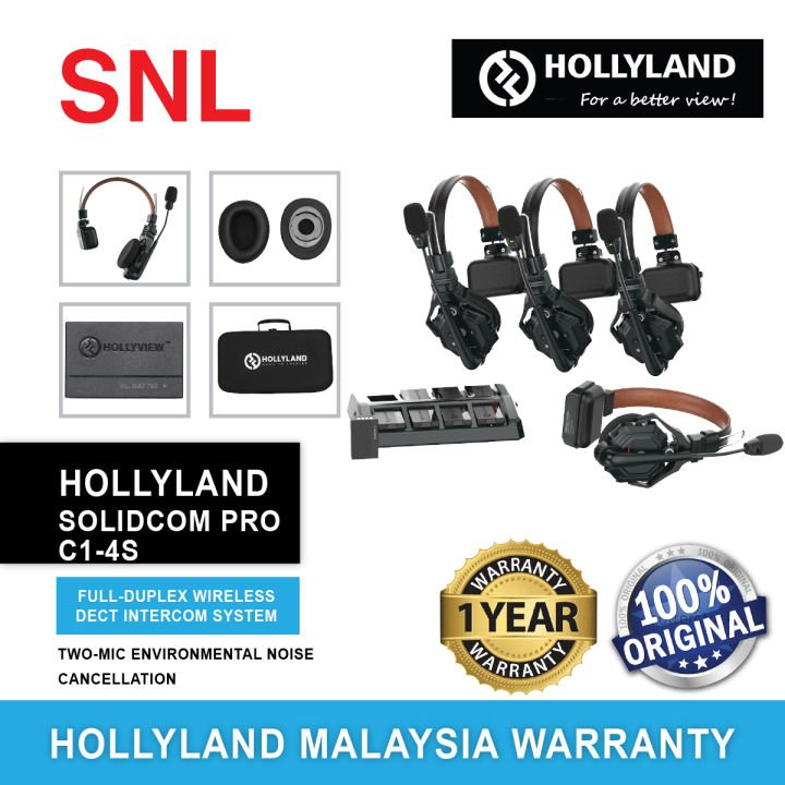 Hollyland Solidcom C1 Pro-4S Full-Duplex ENC Wireless Intercom System ...