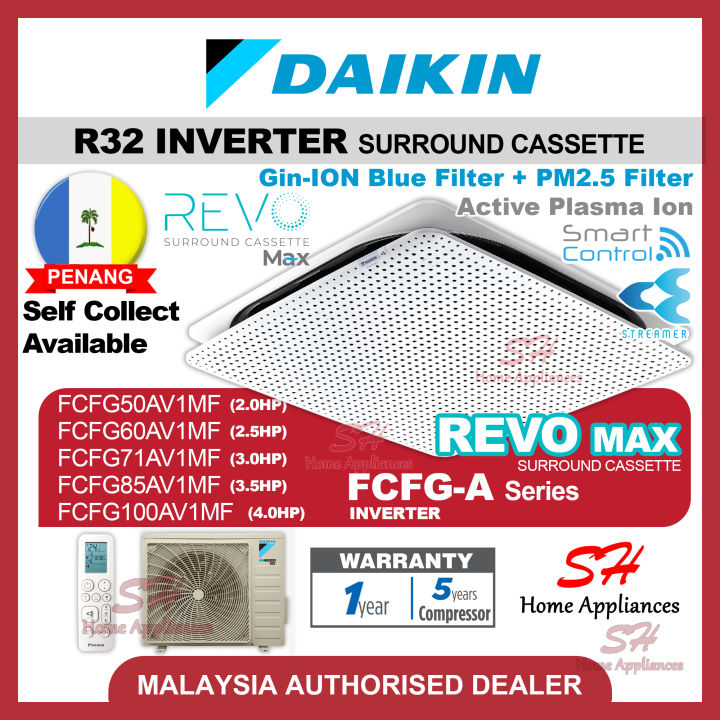 DAIKIN REVO MAX Surround Cassette (FCFG-A) INVERTER WIFI 2HP /2.5HP ...
