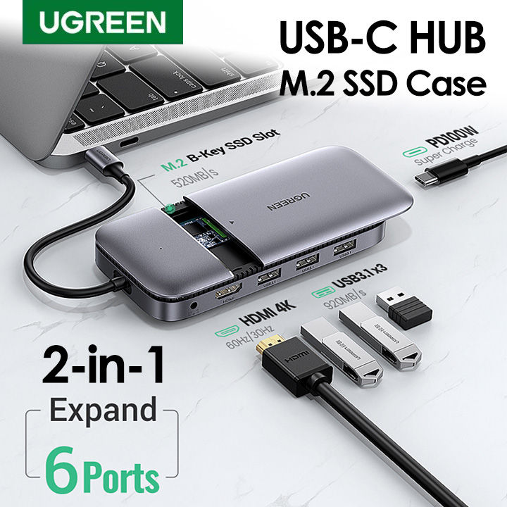 UGREEN USB C HUB Type C 3.1 to M.2 B-Key HDMI 4K 60Hz 10Gbps M.2 SSD ...