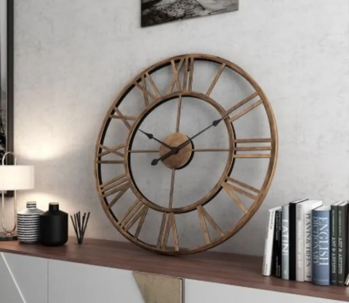 [SG SELLER] LUXURY WALL CLOCK METAL WROUGHT IRON 60 CM DIAMETER HANGING ...