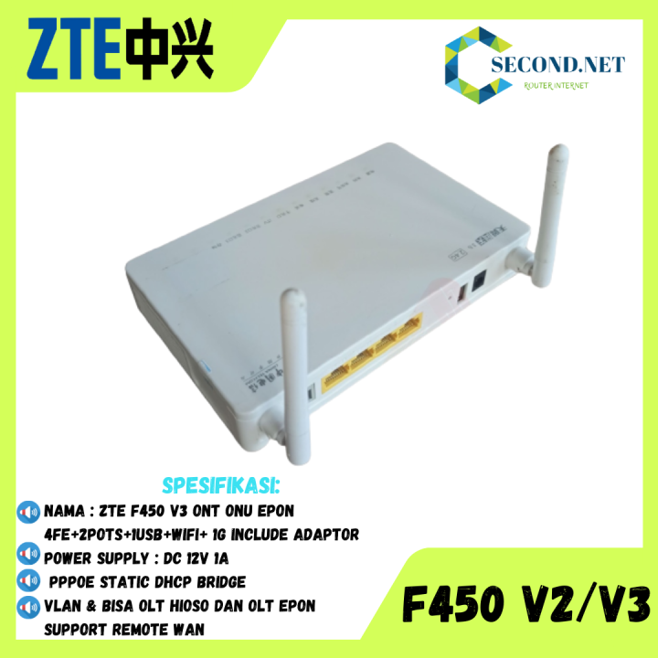 ZTE F450 V2/V3 EPON ONU ONT F450 WIFI MODEM VERSI ENGLISH | Lazada ...