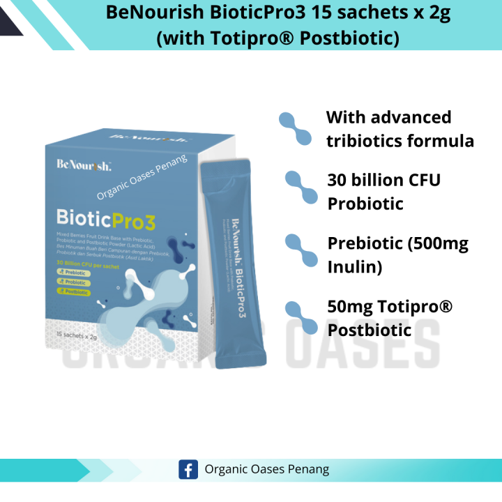 BeNourish BioticPro3 15 sachets x 2g (EXP 09/2027) | 30 Billion CFU per ...