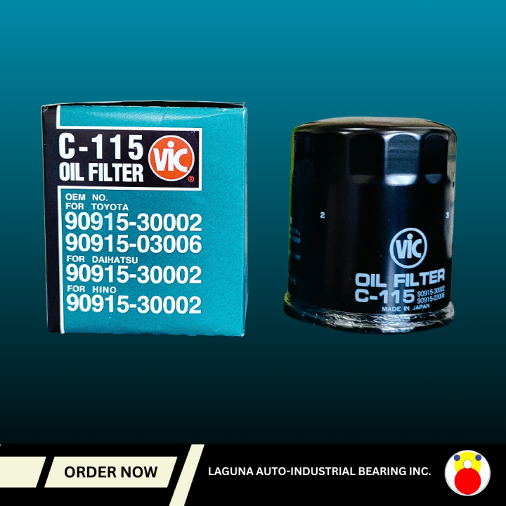 VIC Oil Filter C-115 for Toyota Hilux, Fortuner, Hiace, Land Cruiser ...