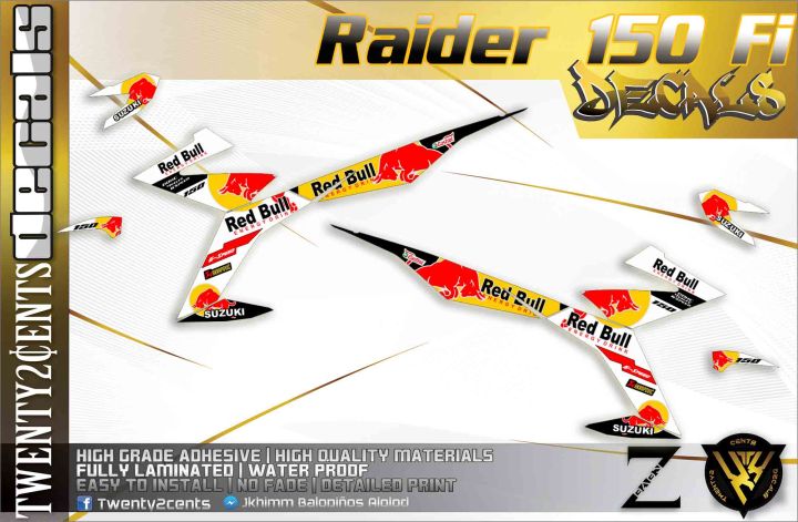 High-Quality Decals and Stickers for suzuki raider 150 fi (red-bull ...