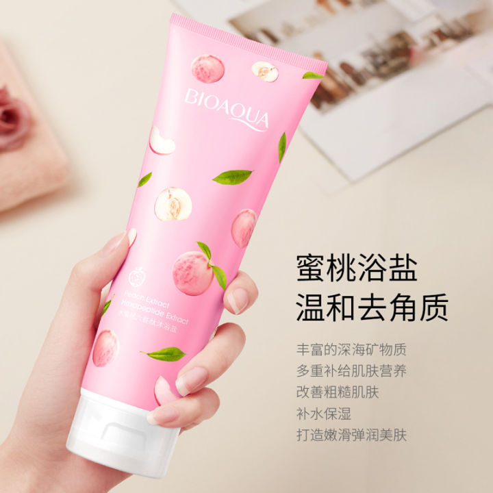 BIOAQUA Peach Extract Lactococcus Ferment Sea Salt Body Wash Bath Sea ...