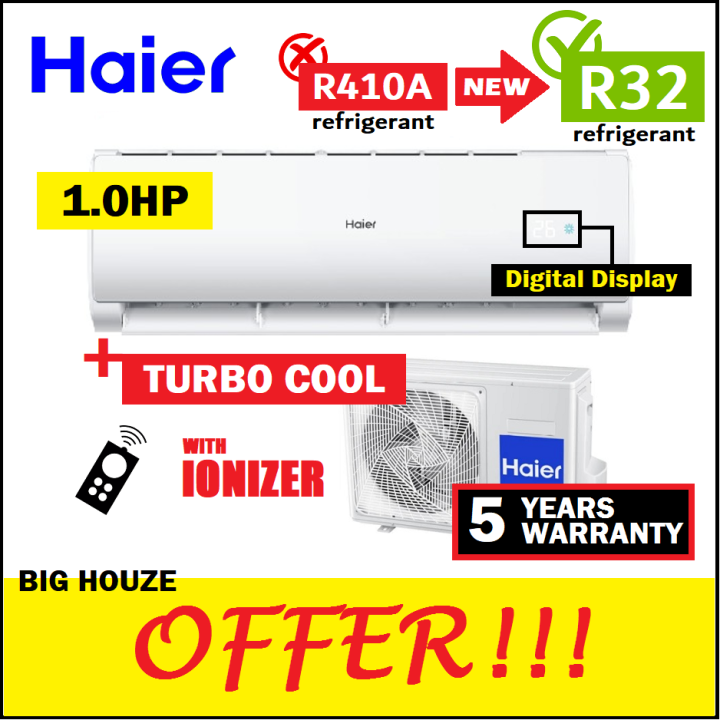 [2025 NEW] Haier 1.0HP/ 1.5HP /2.0HP / 2.5HP R32 NON INVERTER Aircond Air Conditioner HSU ...