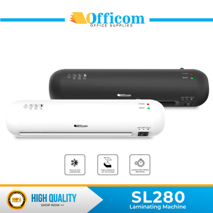 Officom Sl280 A4 Laminator Compact Hot And Cold Heavy Duty Laminating