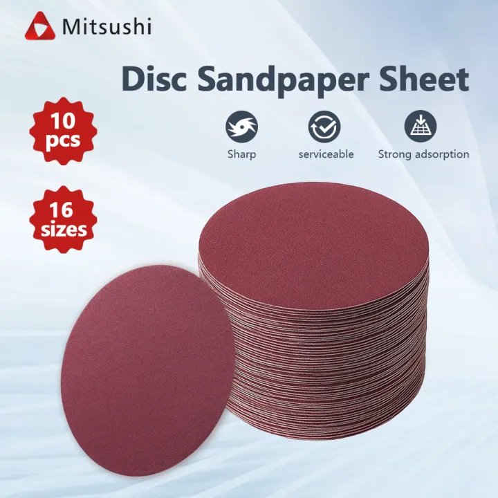 Mitsushi 10pcs 5"inch Sanding Disc Sander Sandpaper Velcro Sanding ...