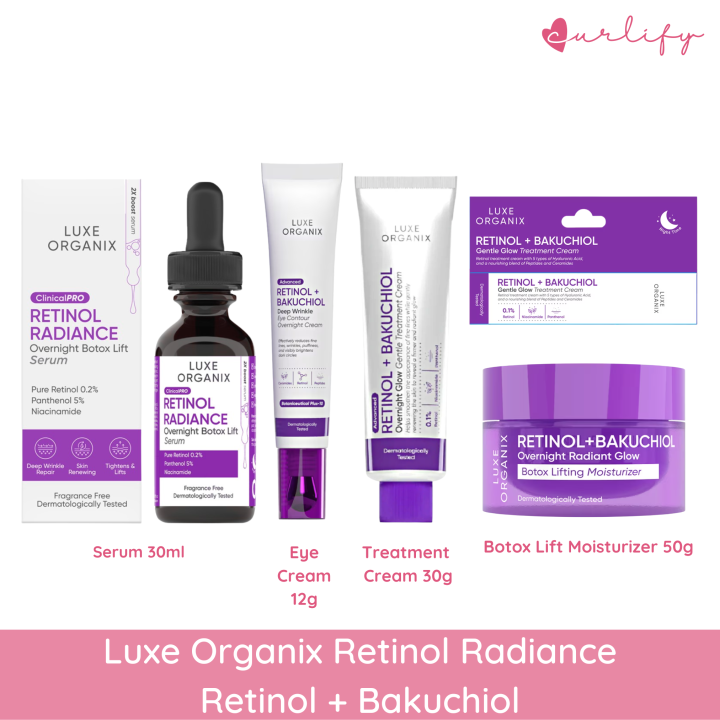 Luxe Organix Retinol+ Bakuchiol Overnight Treatment / Eye Cream / Botox ...