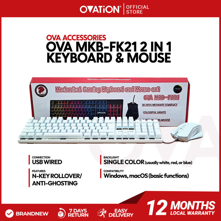 Ovation OVA MKB-FK21 Mechanical Gaming Keyboard and Gaming Mouse Set ...