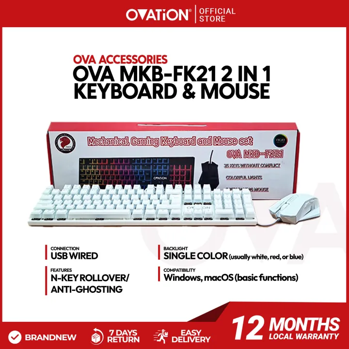 Ovation OVA MKB-FK21 Mechanical Gaming Keyboard and Gaming Mouse Set ...
