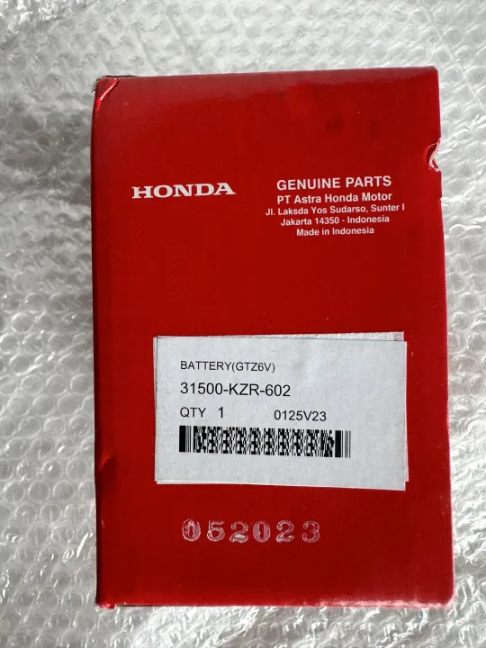 HONDA STOCK BATTERY (GTZ6V GS) FOR HONDA CLICK 125i/150i V1, V2 & V3 ...