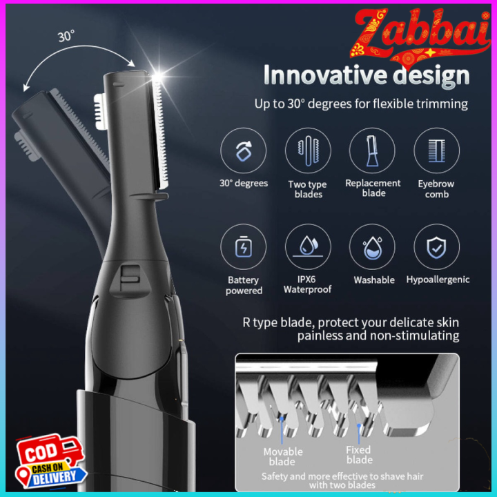 Zabbai มีดโกนผมเด็ก เครื่องกันคิ้วไฟฟ้า มีดโกนไฟฟ้า ไร้เจ็บกำจัดขนคิ้ว ...