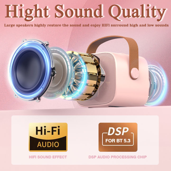 Speaker bluetooth with microphone set portable karaoke systems mini ...