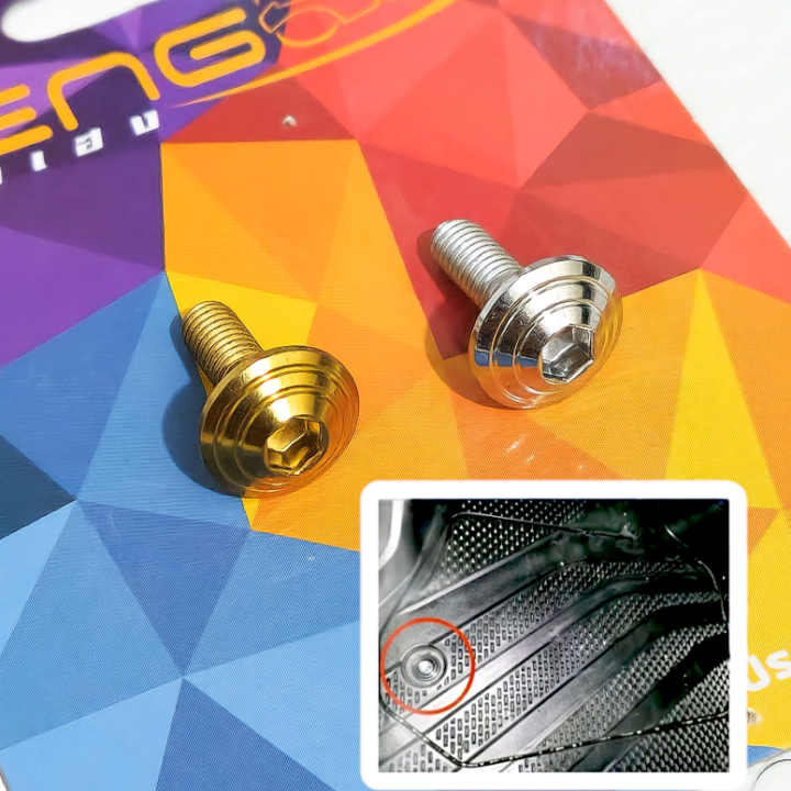 HENG White Gold Battery Cover Fasteners Bolts for Honda Click V1/V2 ...