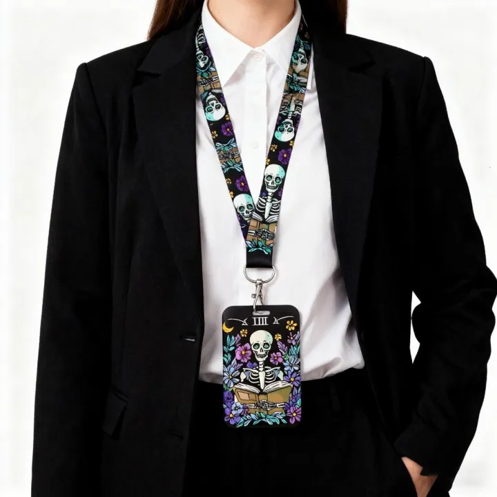 Unconventional Skull Crow Keychain Lanyard Heavy Duty Plastic Case For ...