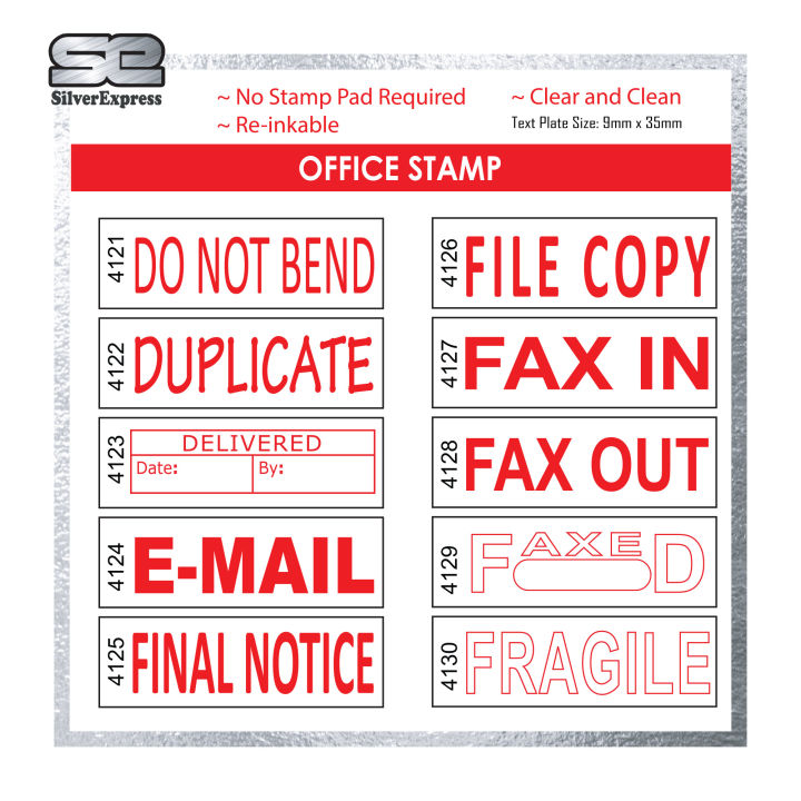 OFFICE STAMP / DO NOT BEND / DUPLICATE / DELIVERED / EMAIL / FINAL ...