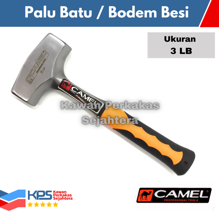 CAMEL Palu Batu Besi Gagang Fiber 3 LB (1.5 kg) | Palu Bodem 3LB | Lazada Indonesia