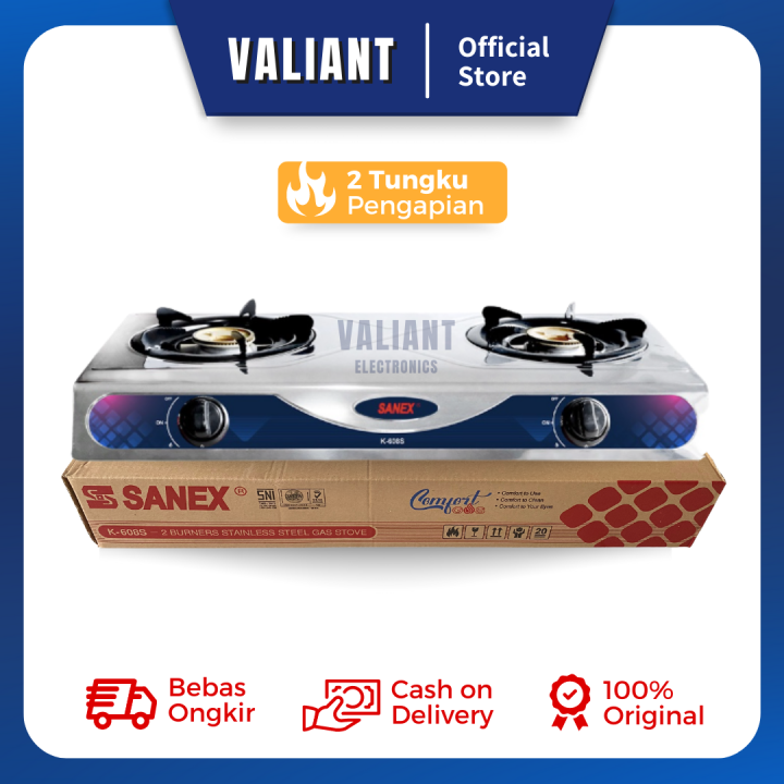 Sanex Kompor Gas 2 Tungku K608S / K 608S / K 608 S | Lazada Indonesia
