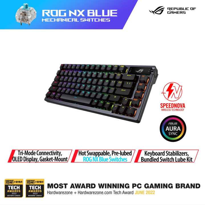 ROG Azoth Gaming M701 Custom Keyboard with 75 keyboard form factor ...