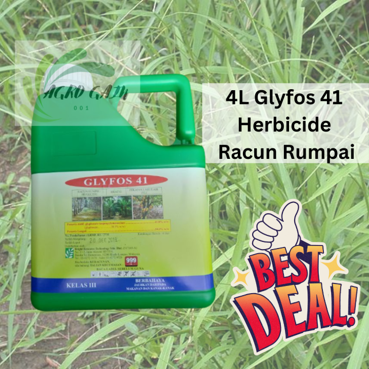 4L Glyfos 41 Herbicide Racun Rumput Rumpai Glyphosate 41% | Lazada