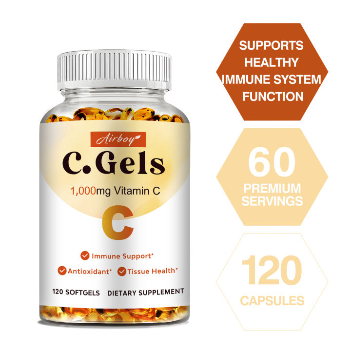 1000mg, Vitamin C Softgels, Immune Support & Heart Health, Vitamin C ...