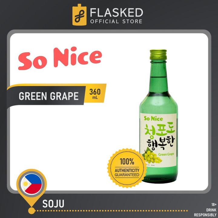 COD So Nice Soju Green Grape 360ml | Lazada PH