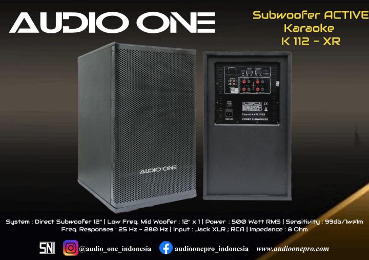 SUBWOOFER AKTIF 12 Inch BUKAN RAM BESI Audio One K112 - Class D - PROFESSIONAL SUBWOOFER ...