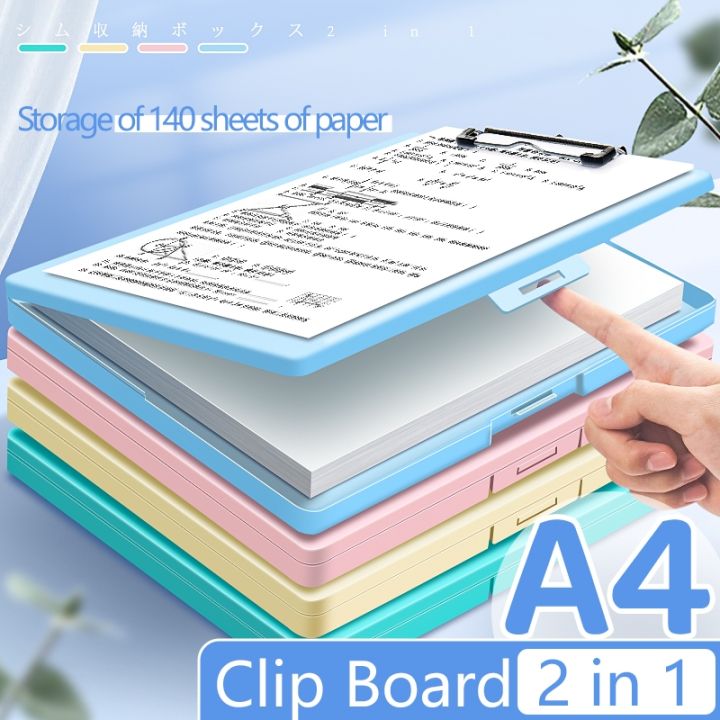 2 IN 1 Clipboard File Box Storage A4 Clipboard File Box Office And ...