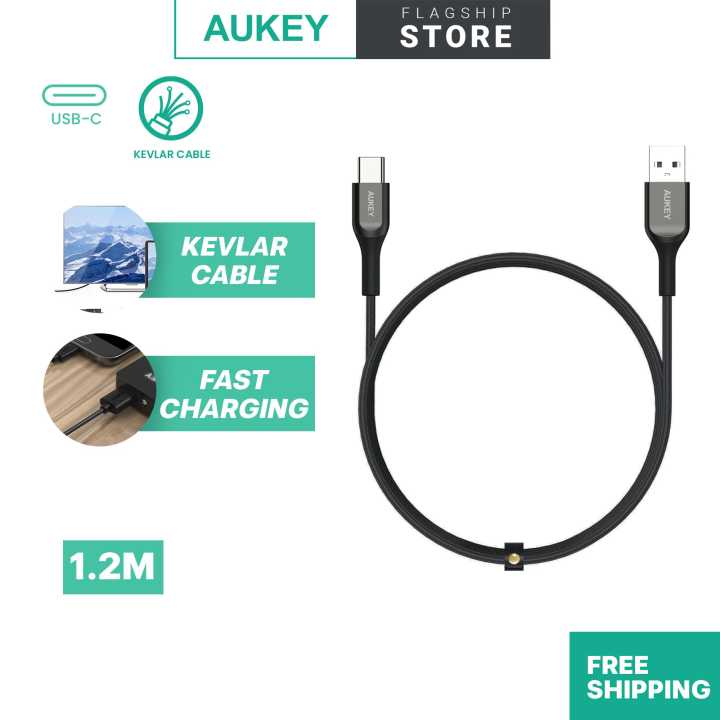 Aukey CB-AKC1 USB A To USB C Quick Charge 3.0 Kevlar Cable - 1.2M | Lazada