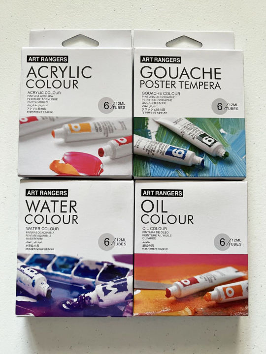 [6pc x 12ml] Art Ranger Acrylic/Gouache/Oil/Watercolor Paint Sets ...