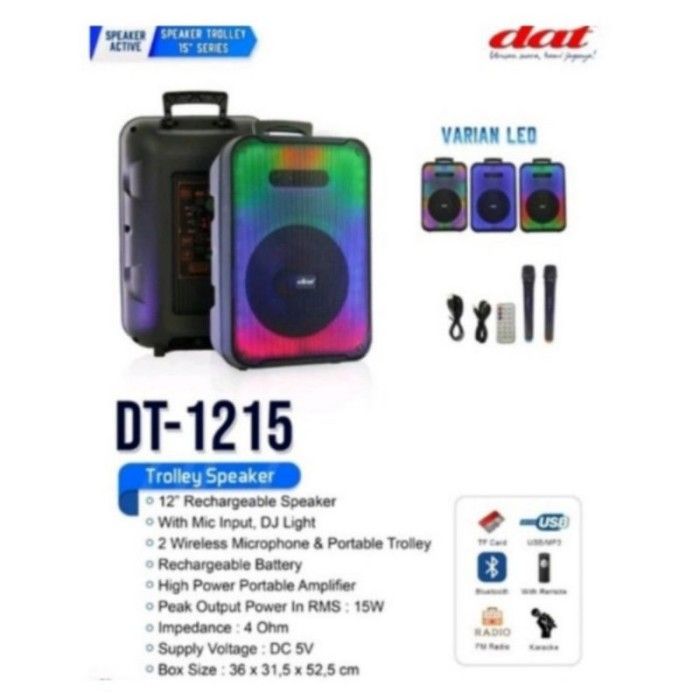 Speaker Portable Wireless Dat DT 1215 Original 12 inch Bluetooth ...