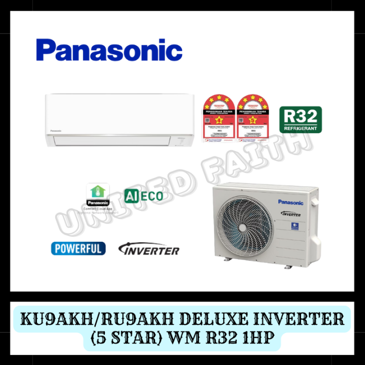 Aircond Panasonic Deluxe (5 Star) R32 Inverter Wall Unit | Lazada