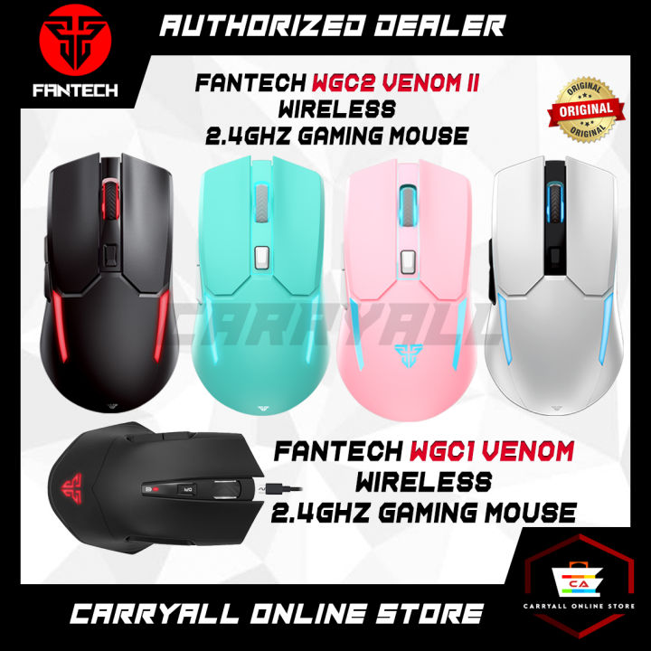 FANTECH WGC1 VENOM | WGC2 VENOM II Rechargable Wireless Gaming Mouse ...