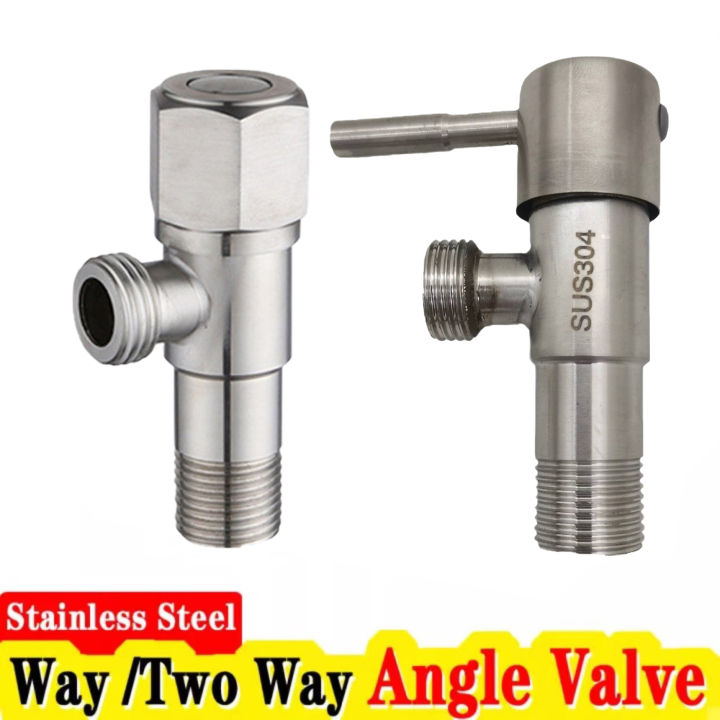 SUS304 Stainless Steel One Way Angle Valve 1/2" Angle Valve With Ring Cover For Faucet Toilet ...